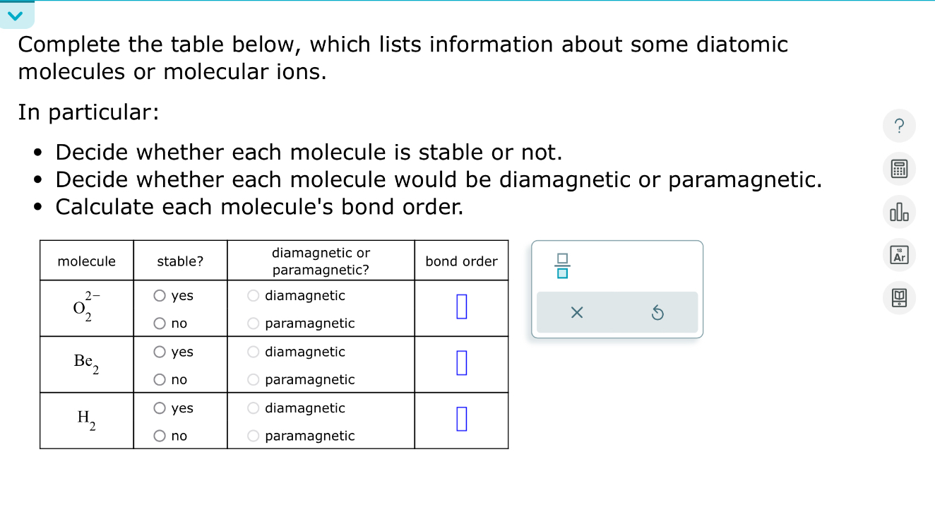 Solved Complete the table below, which lists information | Chegg.com