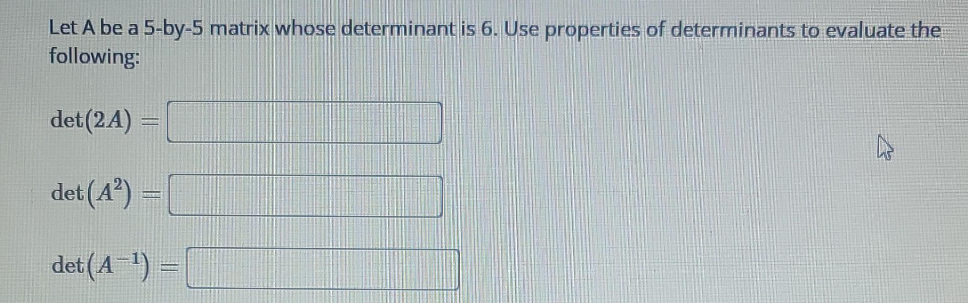 Solved Solve the following equation involving a determinant. | Chegg.com
