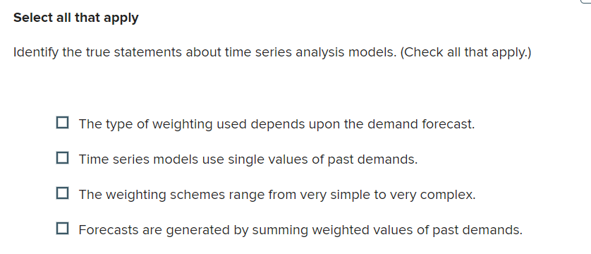 Solved Select all that applyIdentify the true statements | Chegg.com