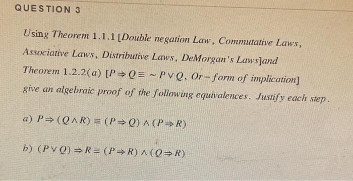 Solved Using Theorem 1.1.1 [Double negation Law, Commutative | Chegg.com