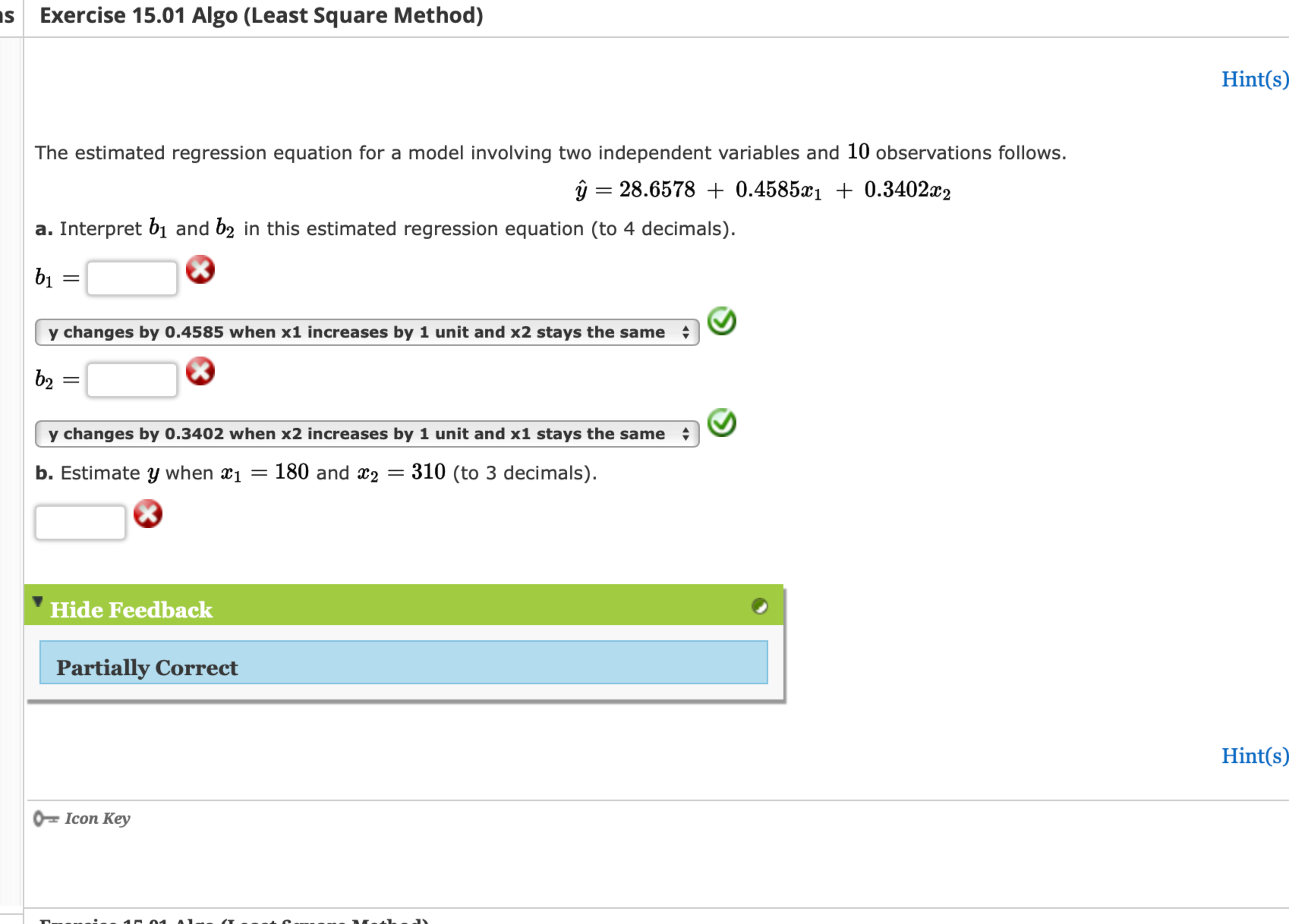 Solved The estimated regression equation for a model | Chegg.com
