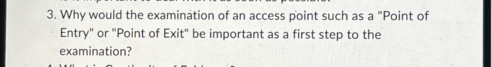 Solved Why would the examination of an access point such as | Chegg.com
