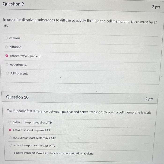 Solved In order for dissolved substances to diffuse | Chegg.com