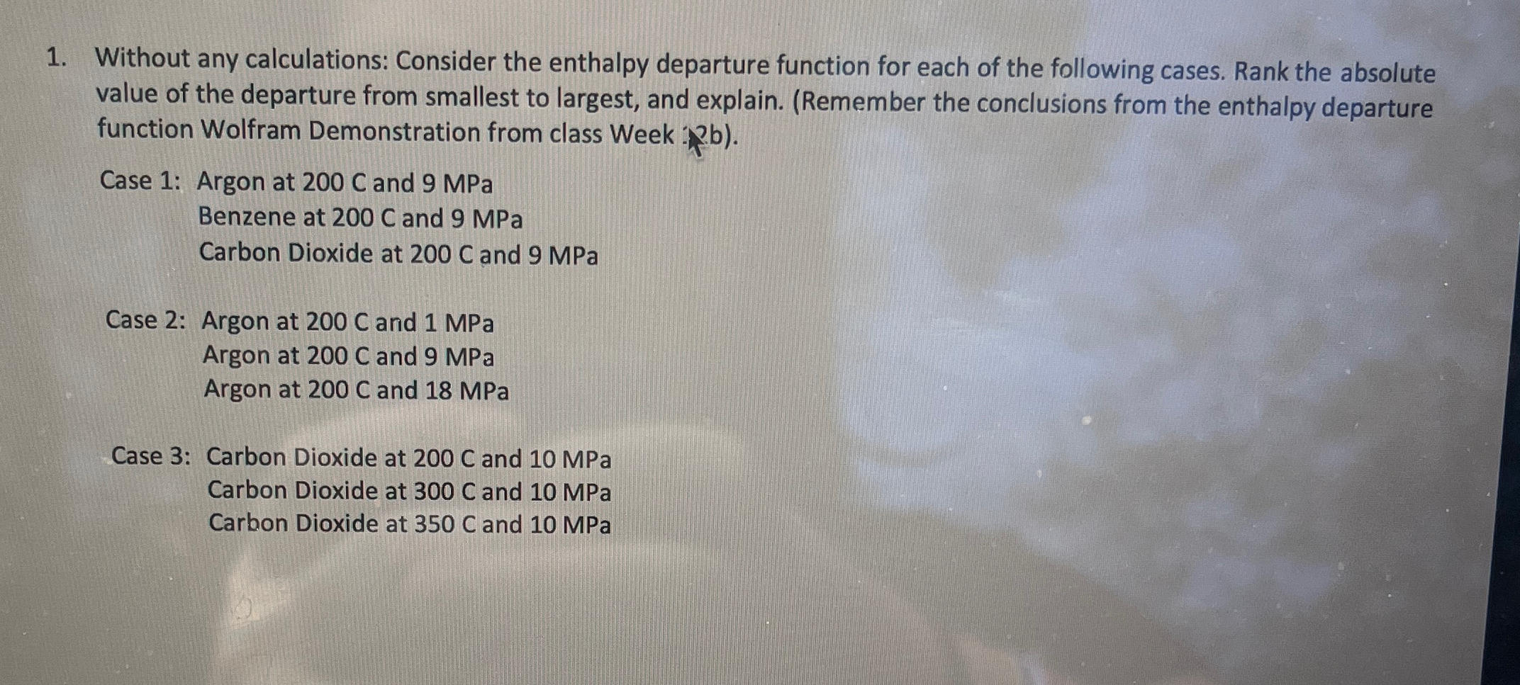 Solved Without any calculations: Consider the enthalpy | Chegg.com
