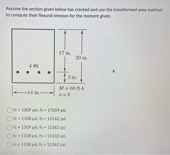 Solved Assume the section given below has cracked and use | Chegg.com