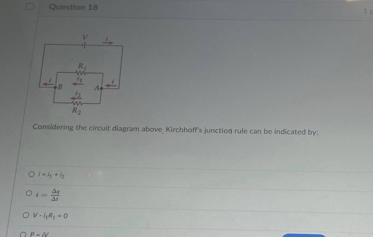 Solved Question 18Considering the circuit diagram above, | Chegg.com