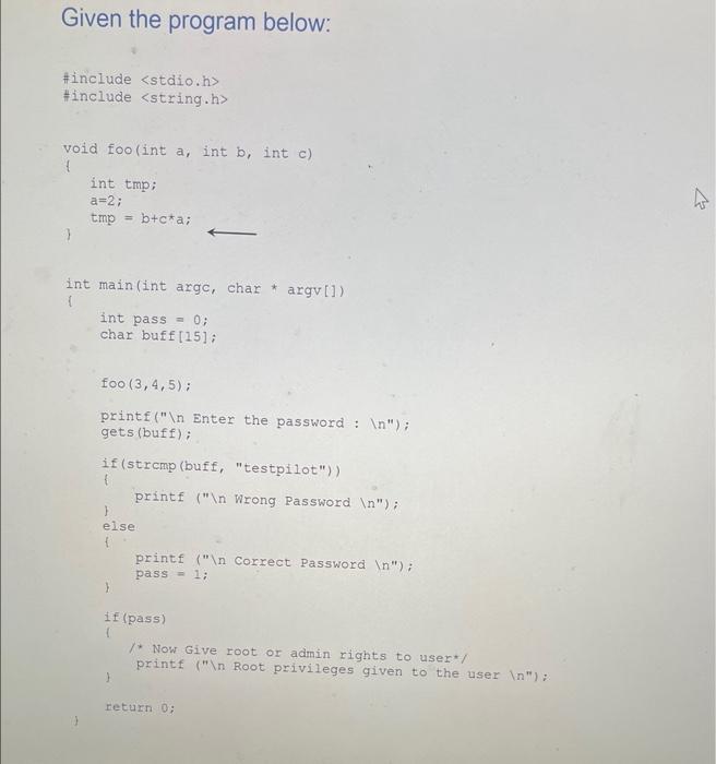 Solved Given the program below: \#include \#nclude | Chegg.com
