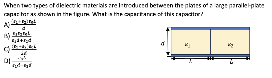 Solved When two types of dielectric materials are introduced | Chegg.com