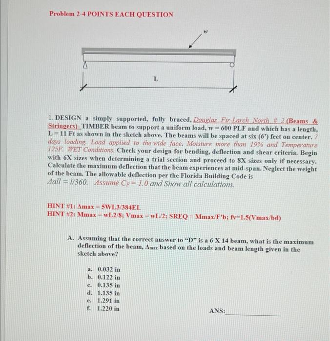 Solved Problem 2-4 POINTS EACH QUESTION 1. DESIGN a simply | Chegg.com