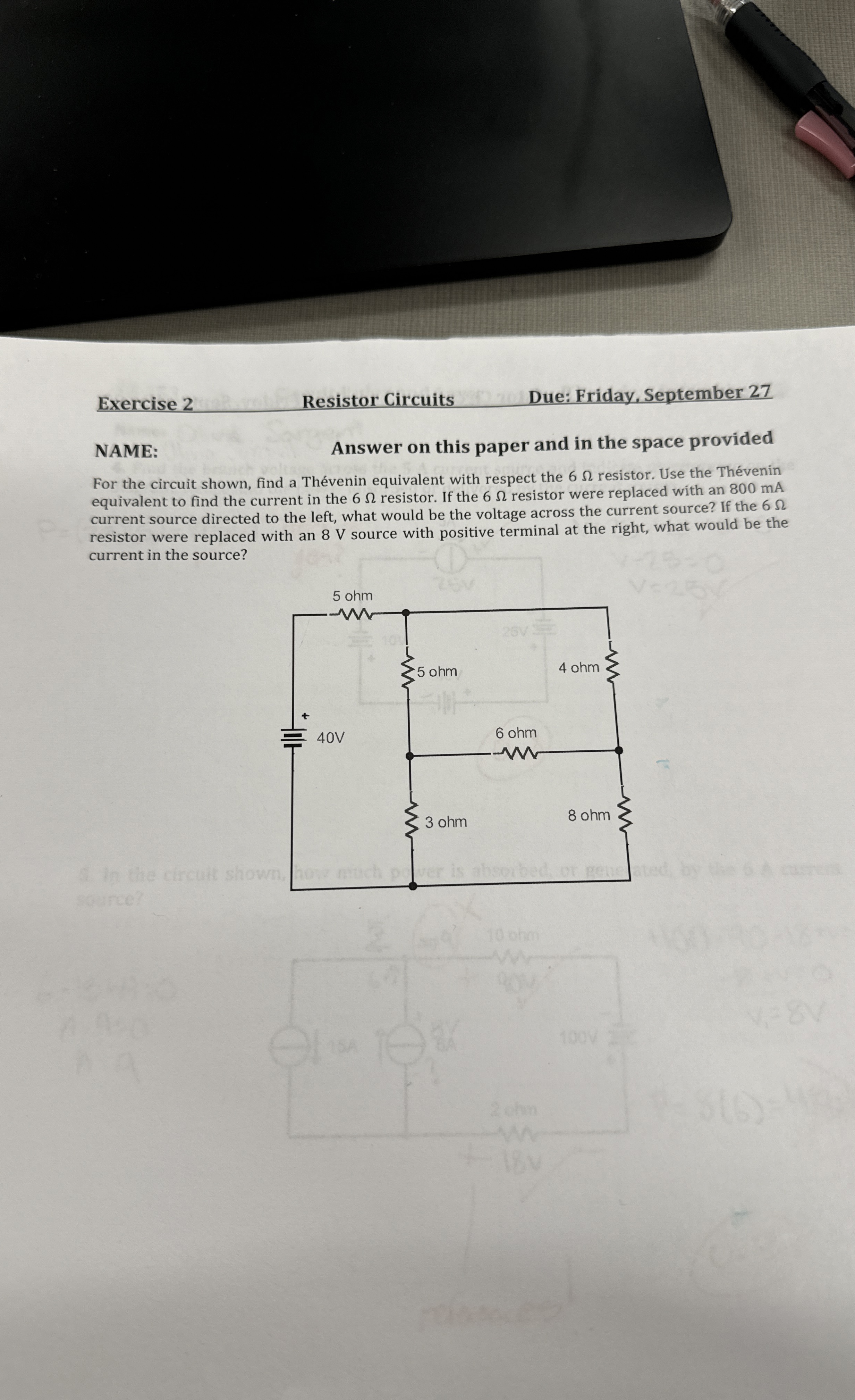 Solved Exercise 2Resistor CircuitsDue: Friday, September | Chegg.com