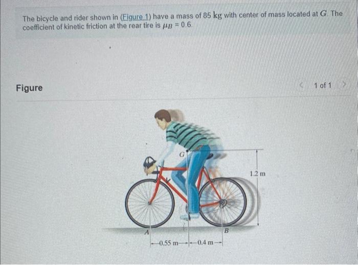 Solved The bicycle and rider shown in (Figure 1) have a mass | Chegg.com
