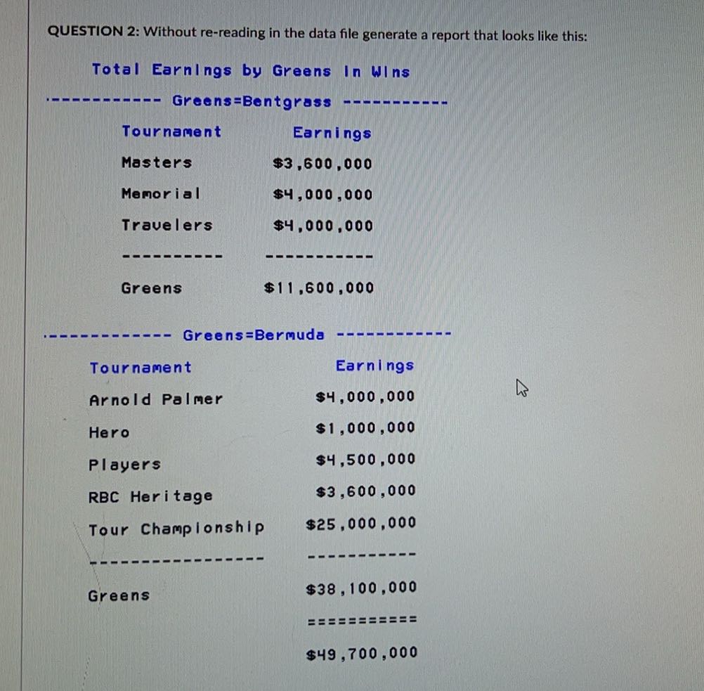 Please Show me the steps to solve QUESTION 2: (using | Chegg.com