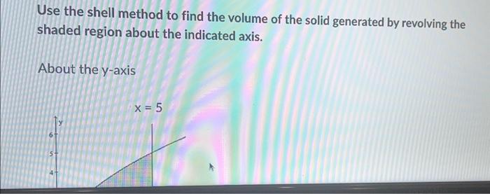 Use the shell method to find the volume of the solid | Chegg.com