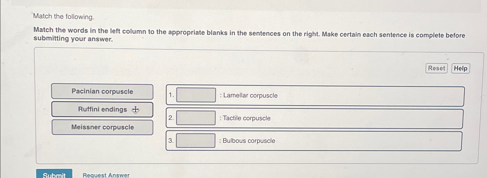Solved Match the following.Match the words in the left | Chegg.com