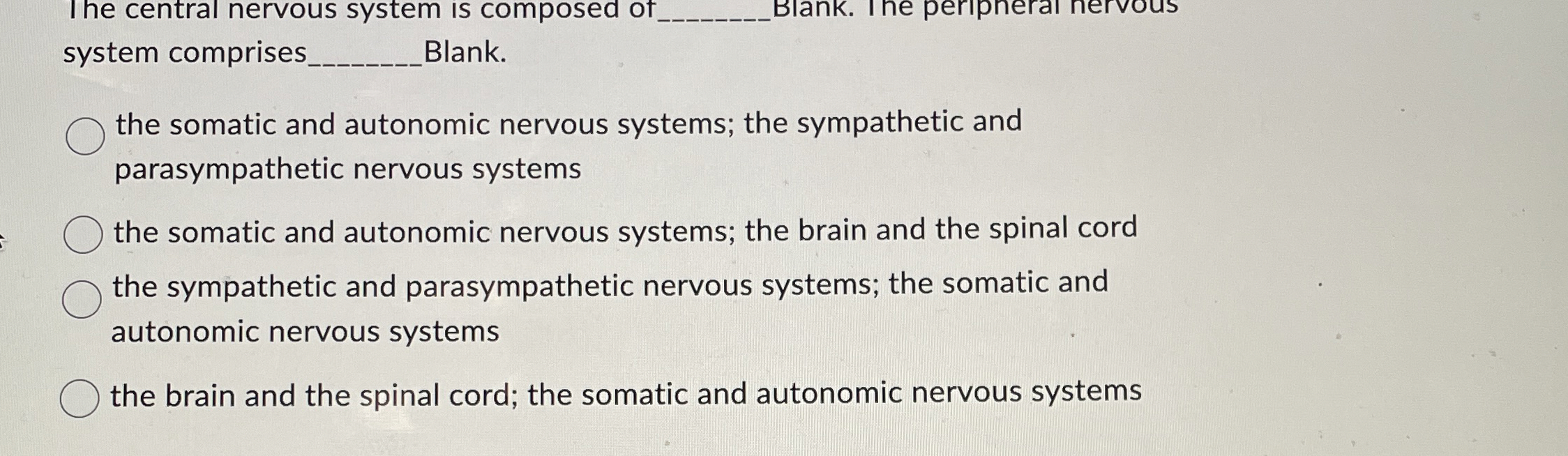 Solved The central nervous system is composed o q, ﻿system | Chegg.com
