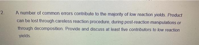 Solved A number of common errors contribute to the majority | Chegg.com