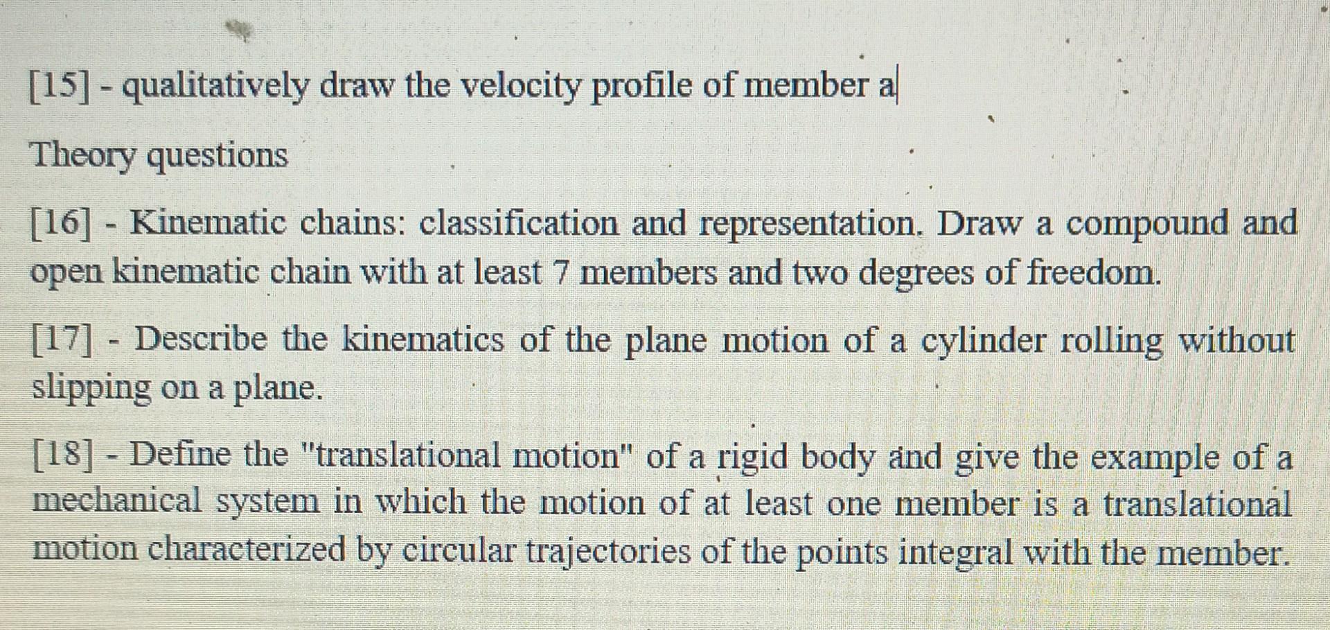Solved Exercise on the velocity polygon method Given the | Chegg.com