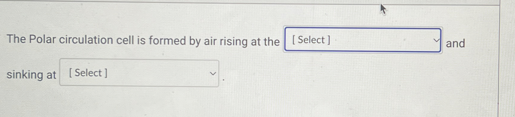 Solved The Polar circulation cell is formed by air rising at | Chegg.com