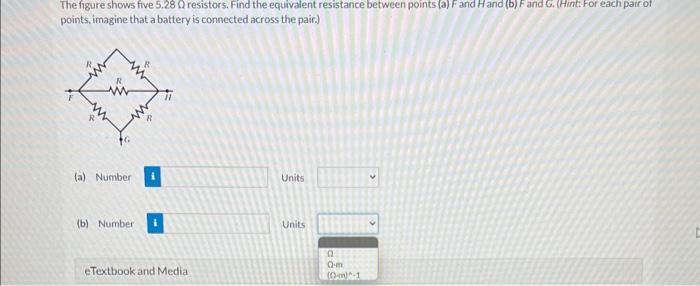 Solved The figure shows five 5.28Q resistors. Find the | Chegg.com