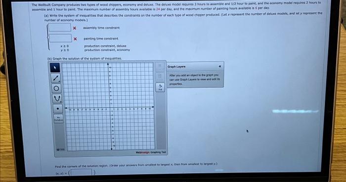 Solved Write a system of inequalities, graph the | Chegg.com