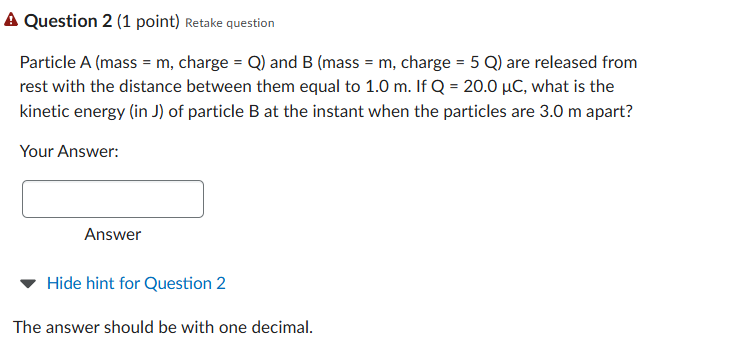 Solved wrong answer Question 2 (1 ﻿point) ﻿Retake | Chegg.com