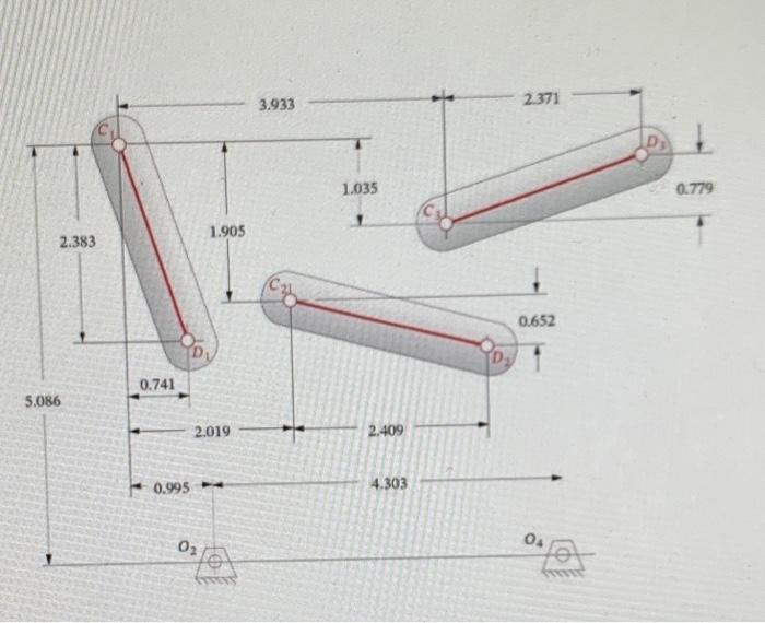 Solved fixed pivots. Design a fourbar mechanism to give the | Chegg.com