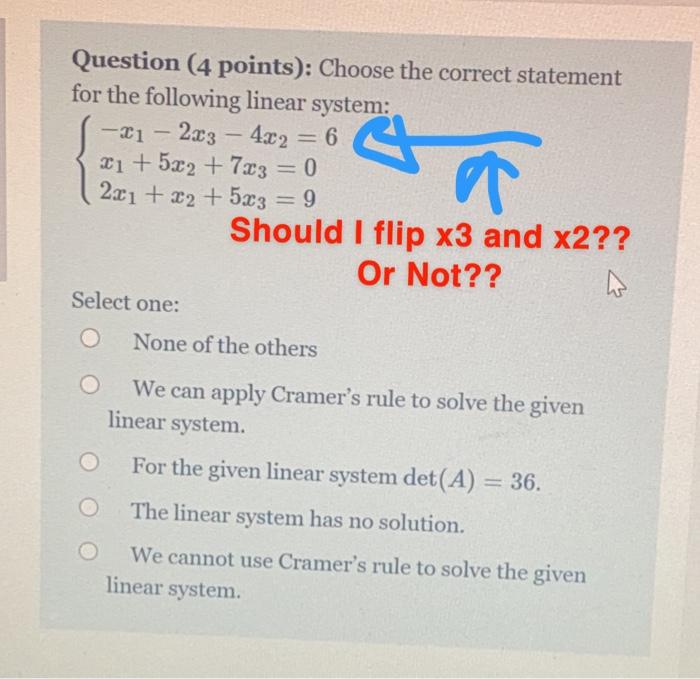 Solved -11 C Question (4 points): Choose the correct | Chegg.com