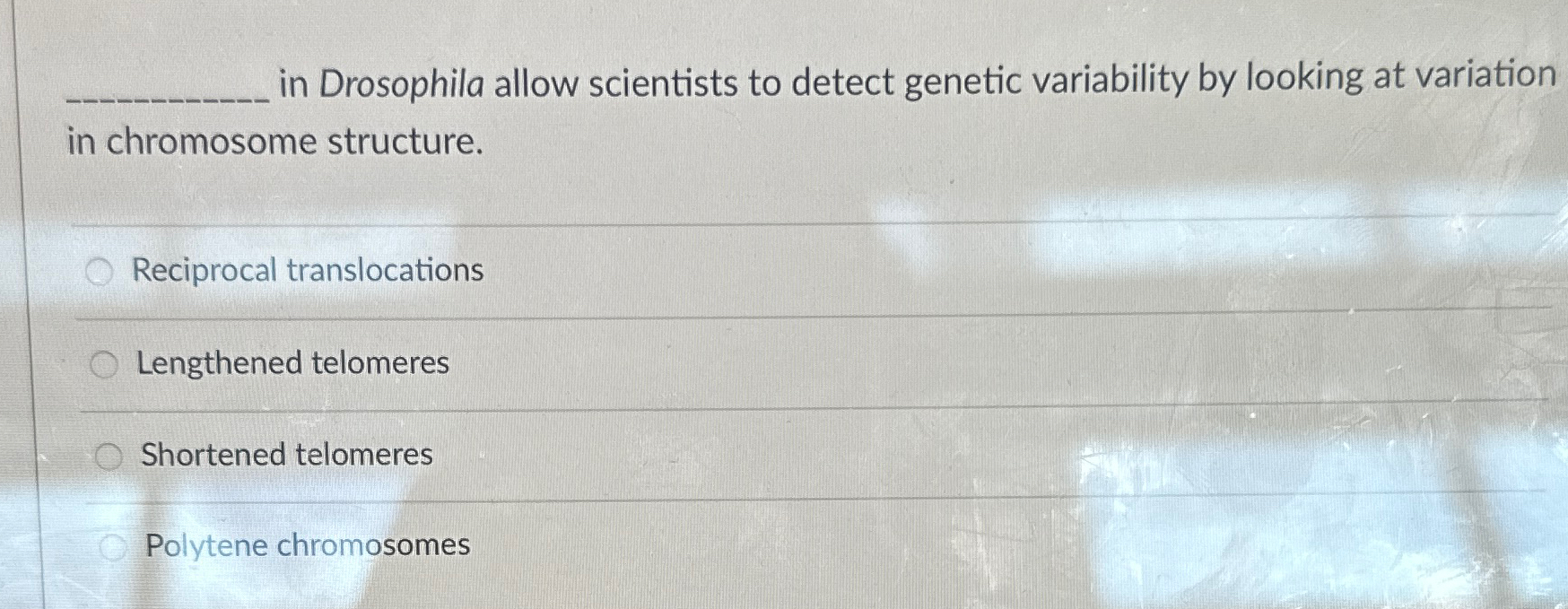 Solved in Drosophila allow scientists to detect genetic | Chegg.com