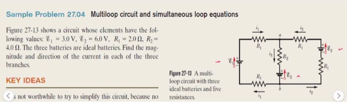 Solved Sample Problem 27.04 Multiloop circuit and | Chegg.com