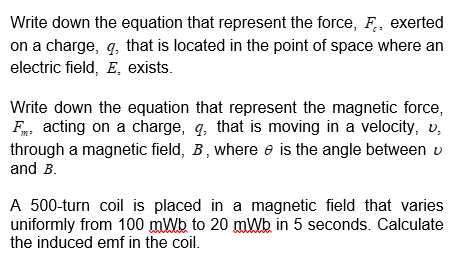 Write down the equation that represent the force, Fc, | Chegg.com