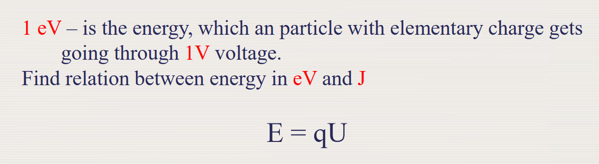 Solved 1eV - ﻿is the energy, which an particle with | Chegg.com