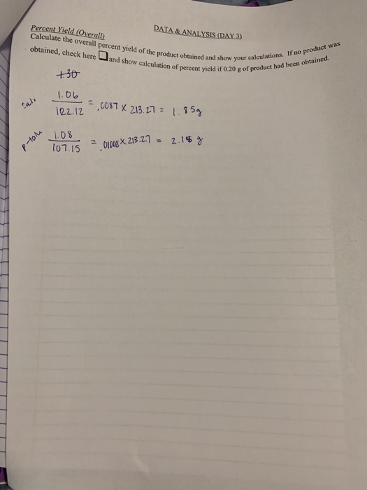 Solved Cup Sheet for Multi-step Synthesis Experiment ( Give | Chegg.com