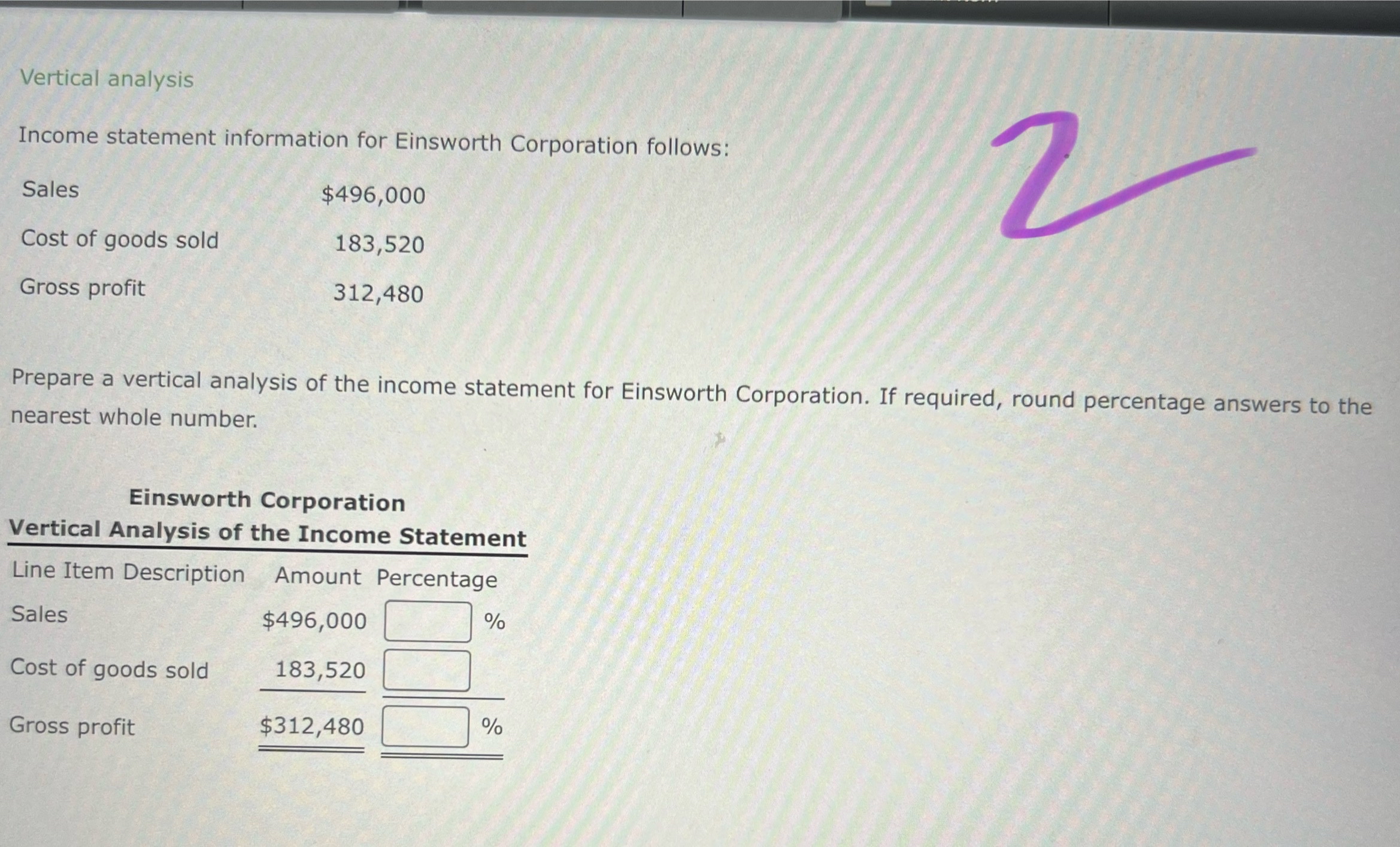 Solved Vertical analysisIncome statement information for | Chegg.com