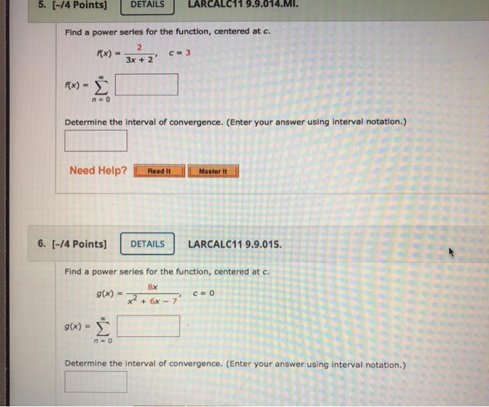 Solved 5. (-/4 Points) DETAILS LARCALC119.9.014.MI. Find a | Chegg.com Solved 5. (-/4 Points) DETAILS LARCALC119.9.014.MI. Find a | Chegg.com