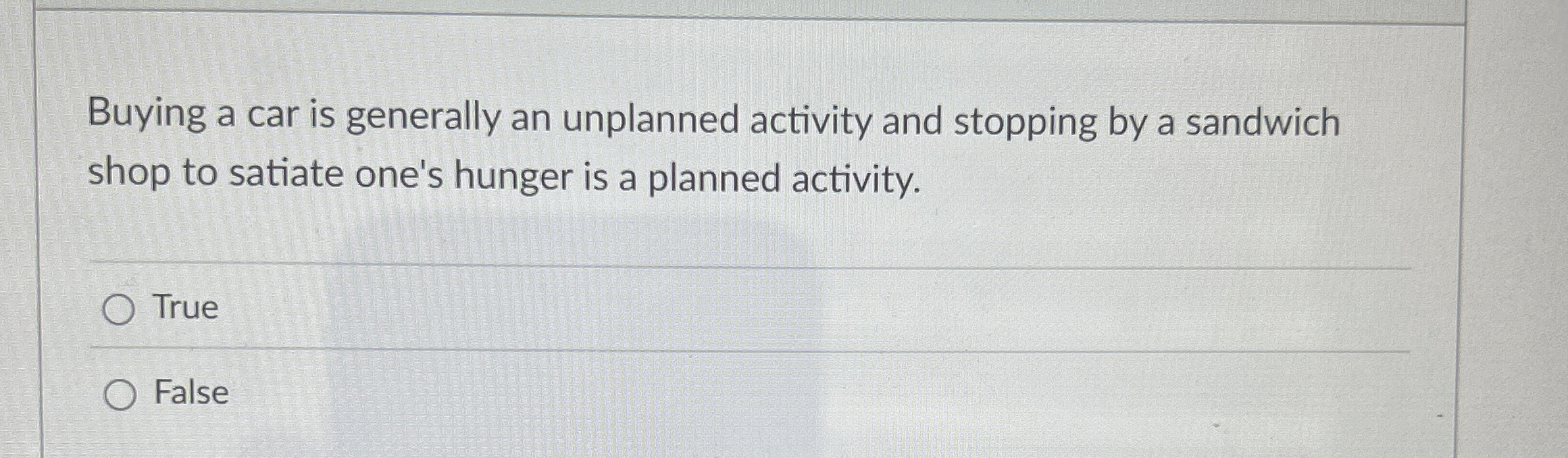 Solved Buying a car is generally an unplanned activity and | Chegg.com