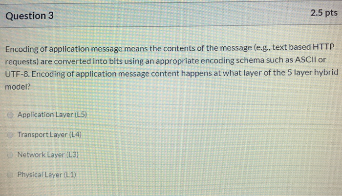 Solved 2 5 Pts ion 3 Encoding Of Application Message Chegg