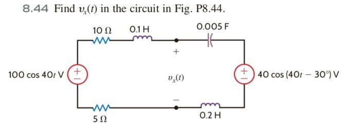 Solved 8.44 Find vx(t) in the circuit in Fig. P8.44. | Chegg.com