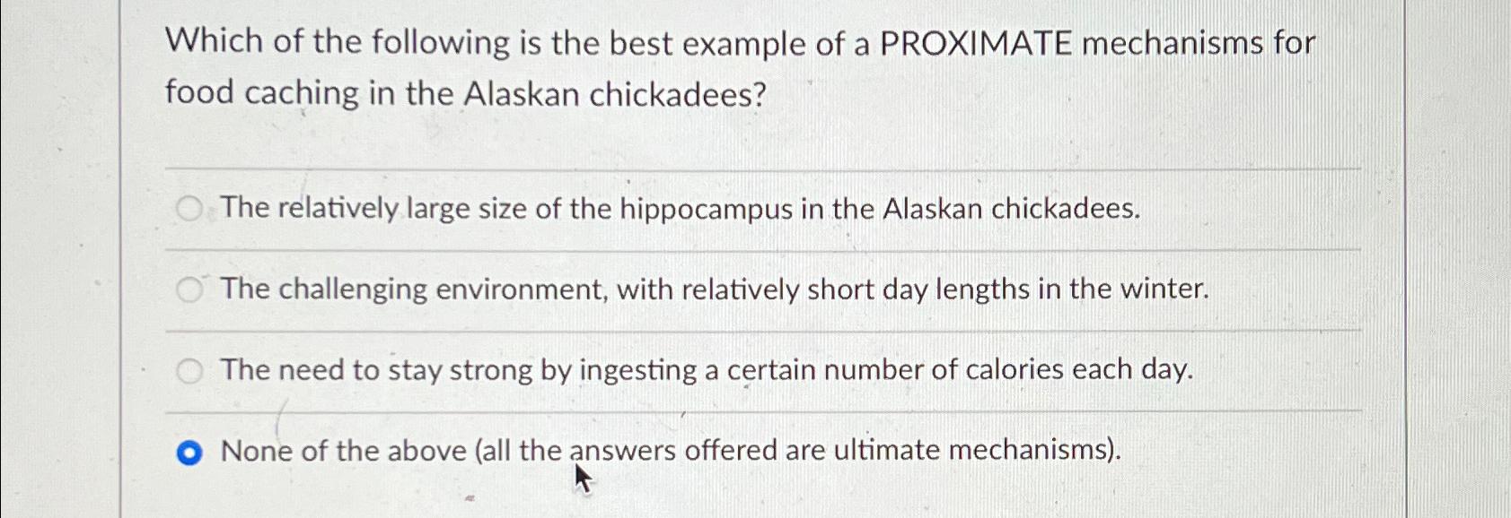 Solved Which of the following is the best example of a | Chegg.com