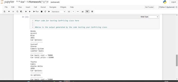 Solved Logout jupyter -ics... Homework() () (autosaved File | Chegg.com