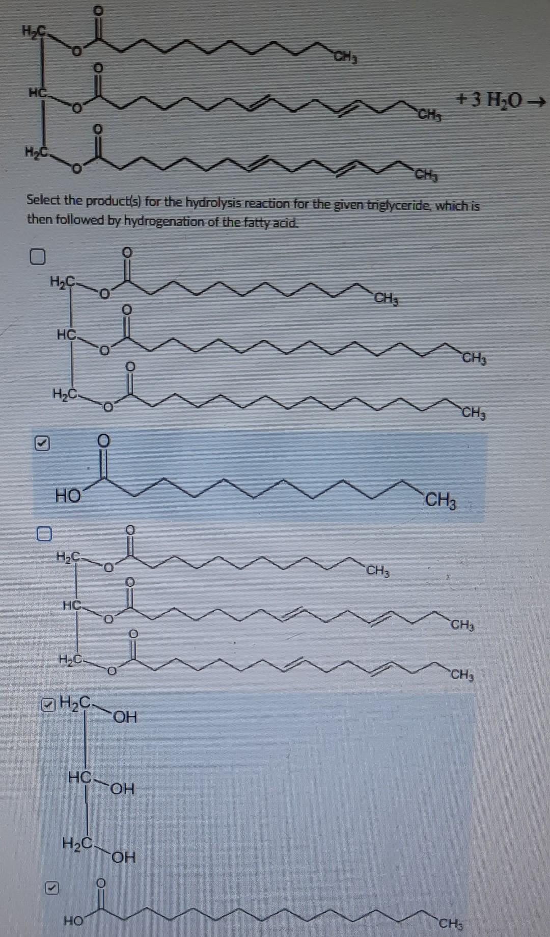 Solved Select the productis) for the hydrolysis reaction for | Chegg.com