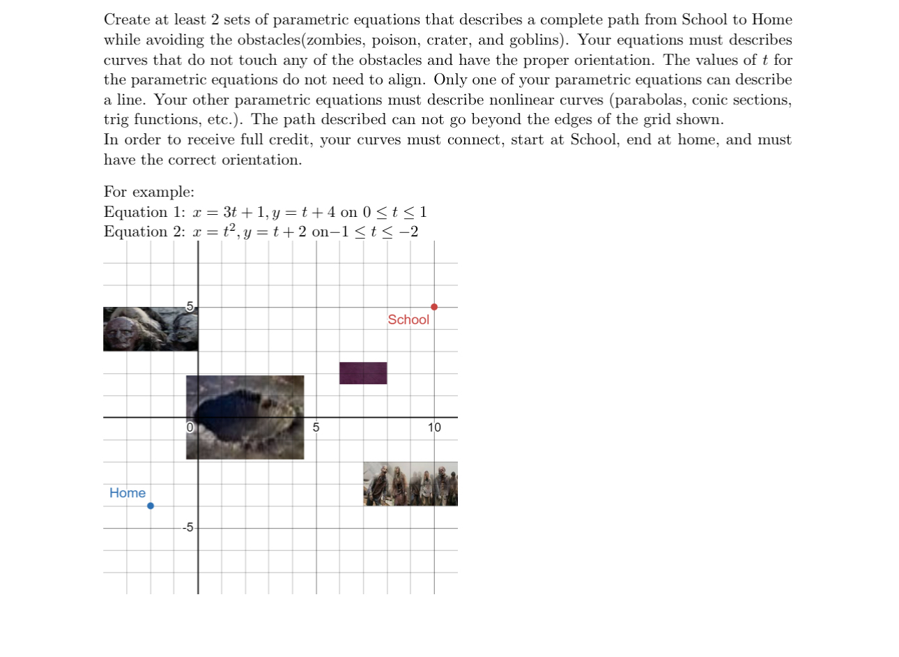 Solved Create at least 2 ﻿sets of parametric equations that | Chegg.com