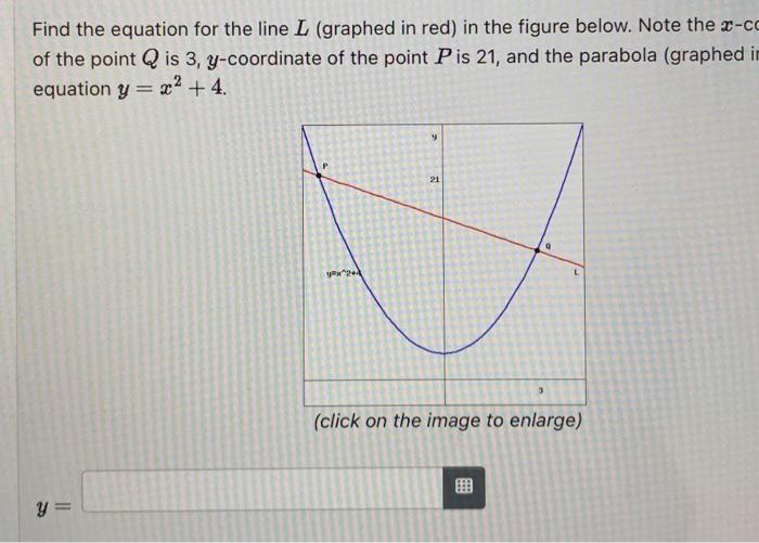 Solved Find the equation for the line L (graphed in red) in | Chegg.com