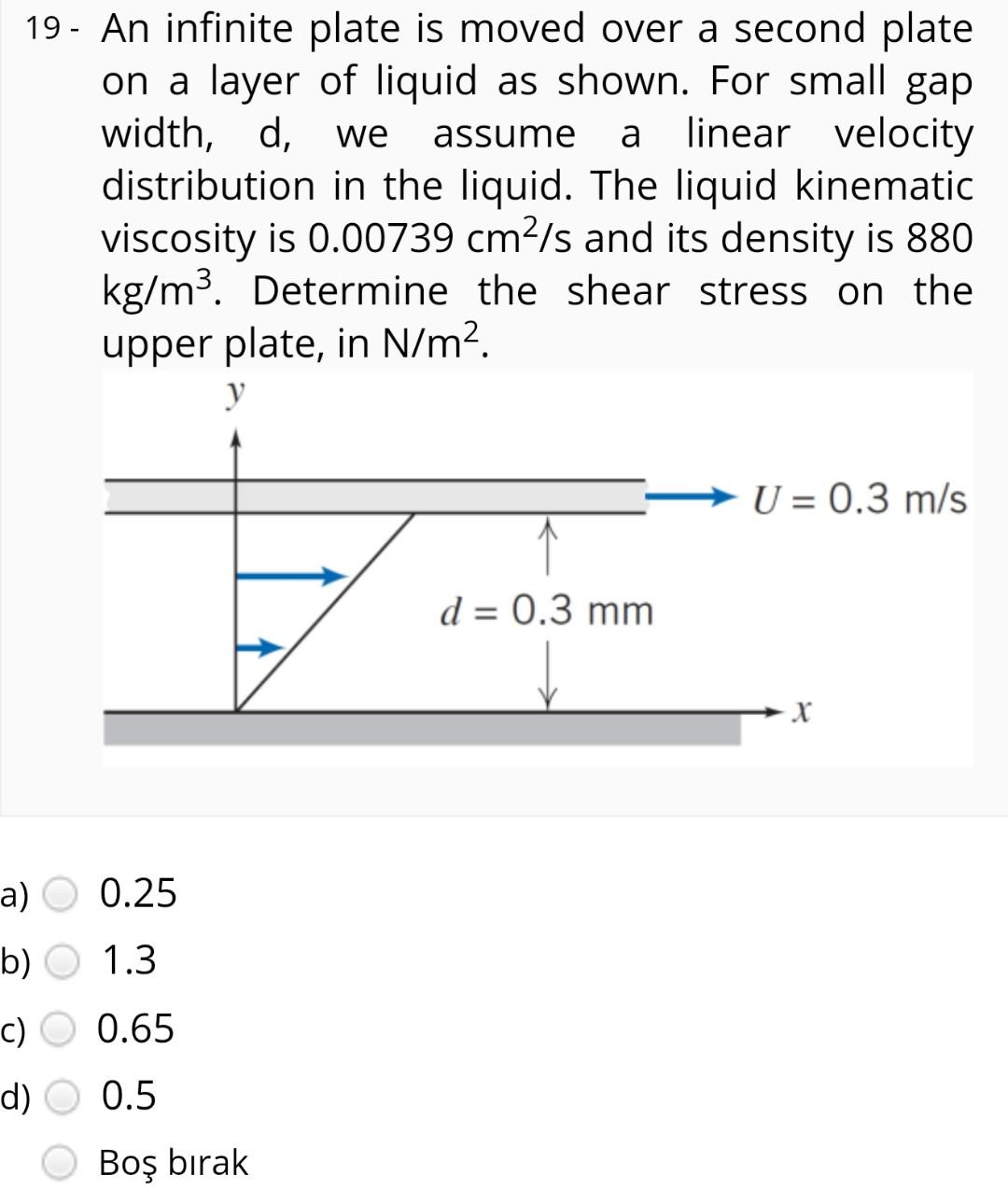 Solved 19 - An infinite plate is moved over a second plate | Chegg.com