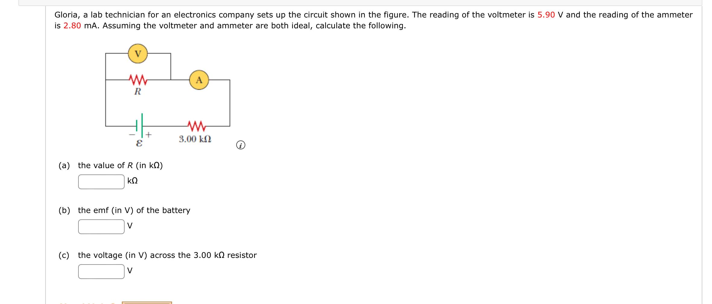 Solved is 2.80mA. Assuming the voltmeter and ammeter are | Chegg.com