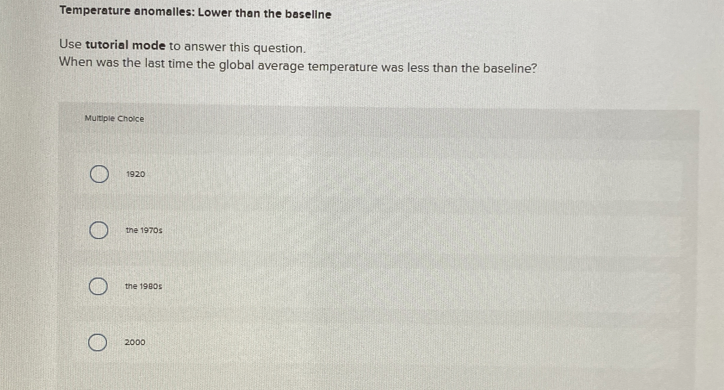 Solved Temperature anomalles: Lower than the basellneUse | Chegg.com