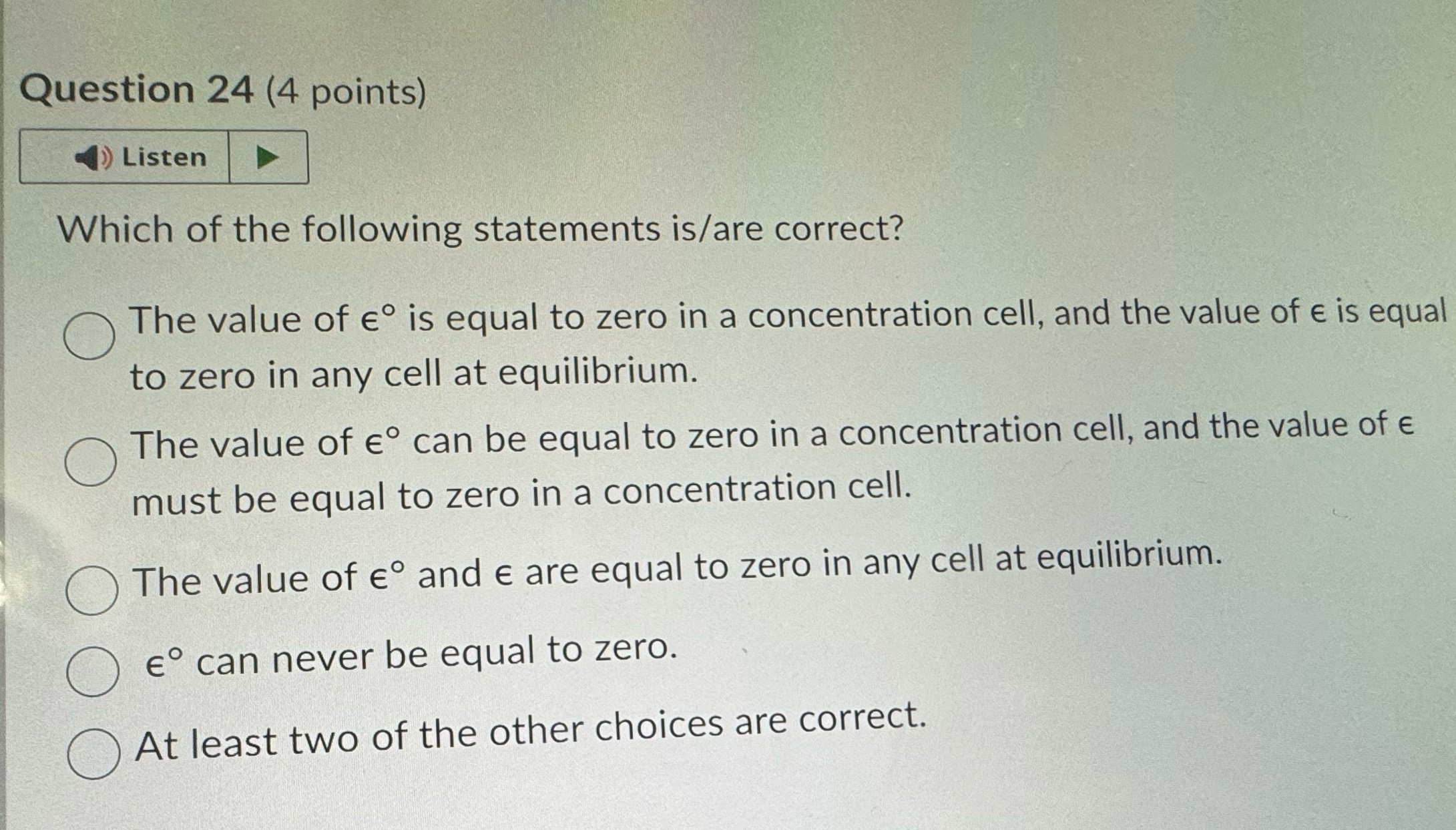 Solved Question 24 (4 points)ListenWhich of the following | Chegg.com Solved Question 24 (4 points)ListenWhich of the following | Chegg.com