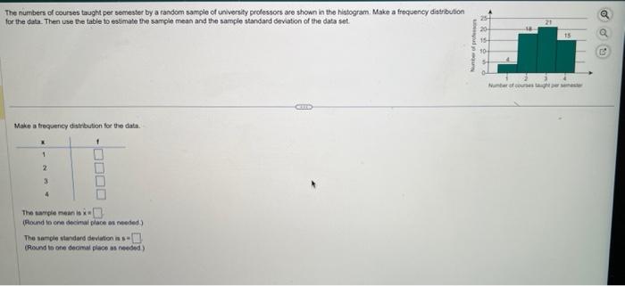 Solved The numbers of courses taught per semester by a | Chegg.com