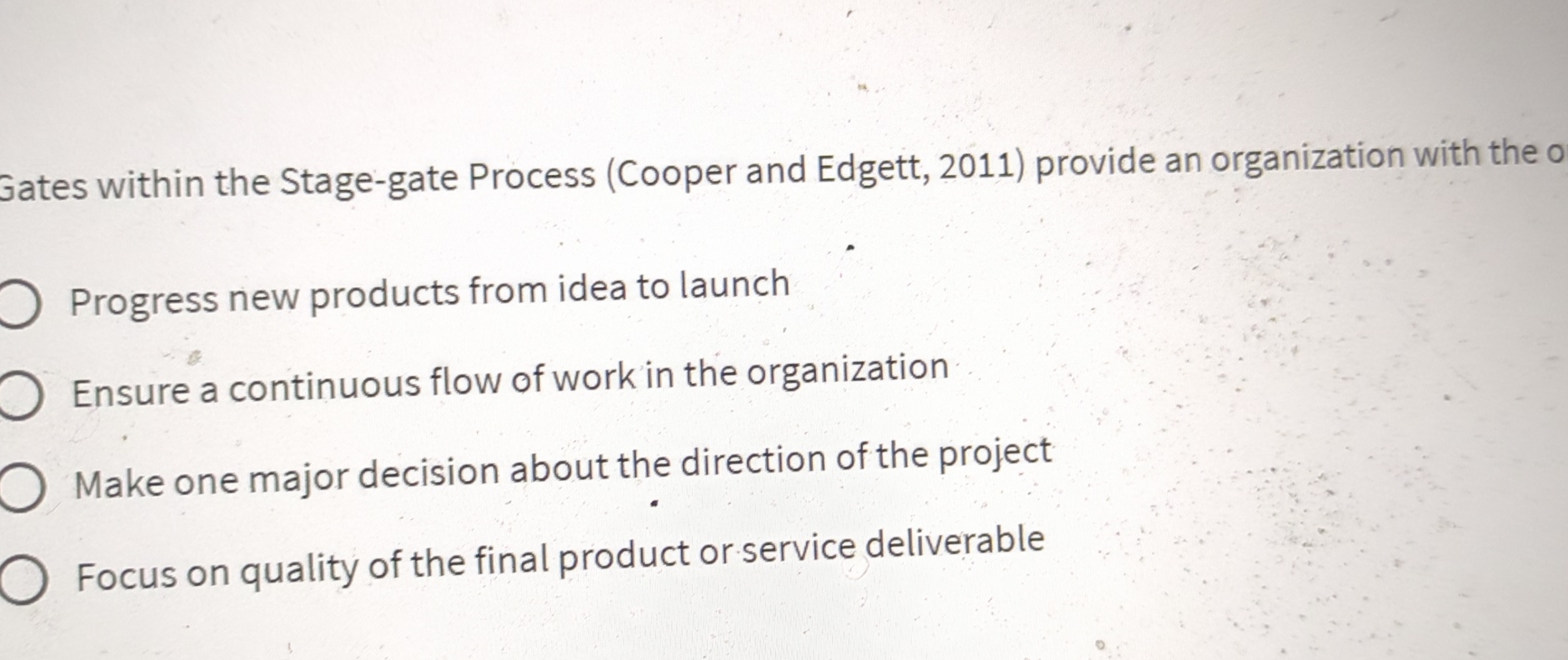 Solved Gates within the Stage-gate Process (Cooper and | Chegg.com