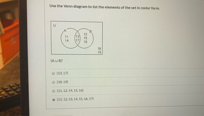 Solved Use the Venn diagram to list the elements of the set | Chegg.com