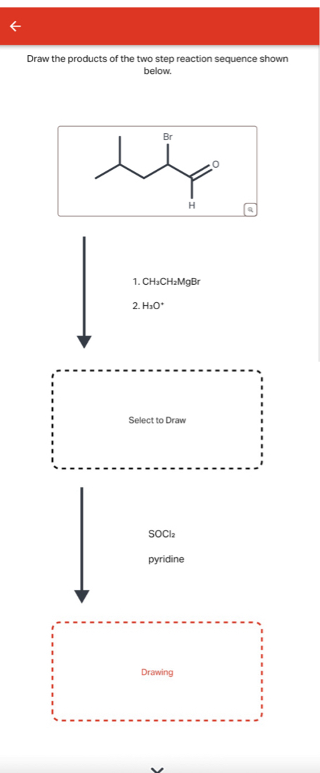 Solved Draw the products of the two step reaction sequence | Chegg.com